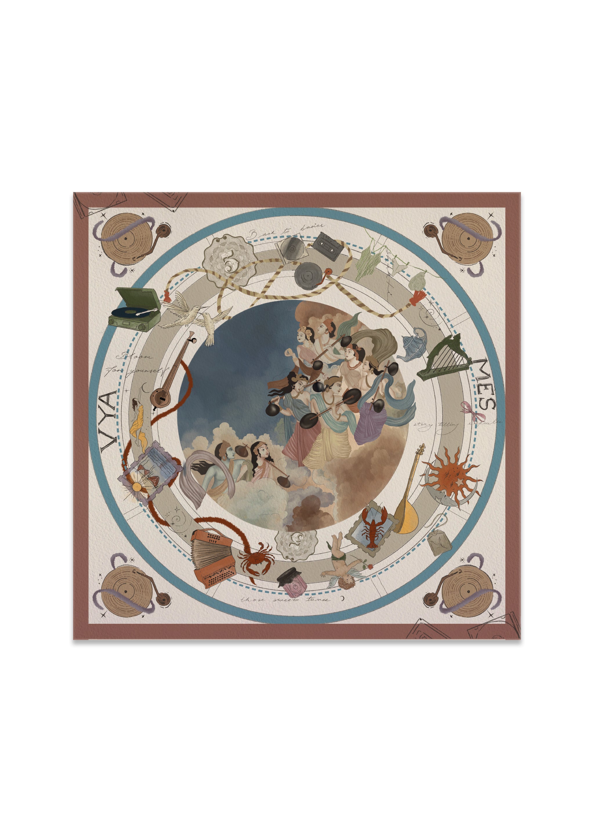 Divine musical - silk scarf